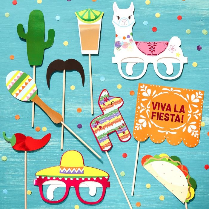 Fiesta Photo Booth Props Hippie Photobooth Accessoires Set