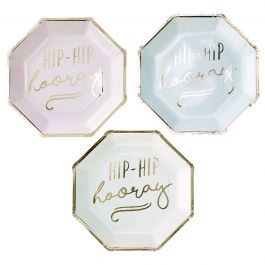 Pastel bordjes met goud Hip Hip Hooray | Sweet Food Styling